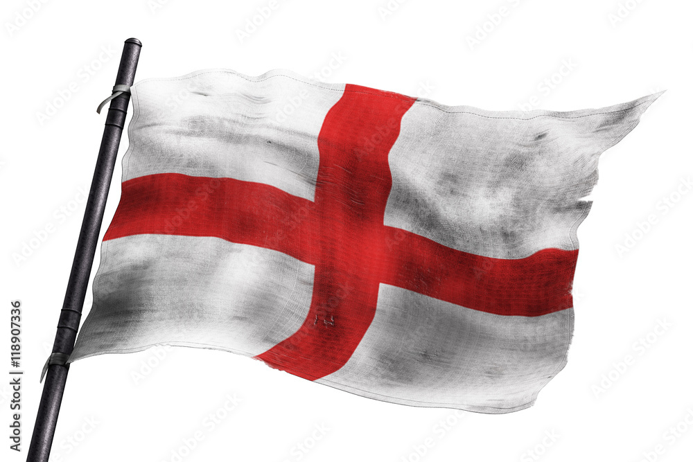 Drapeau anglais usé sur fond blanc Stock Illustration | Adobe Stock