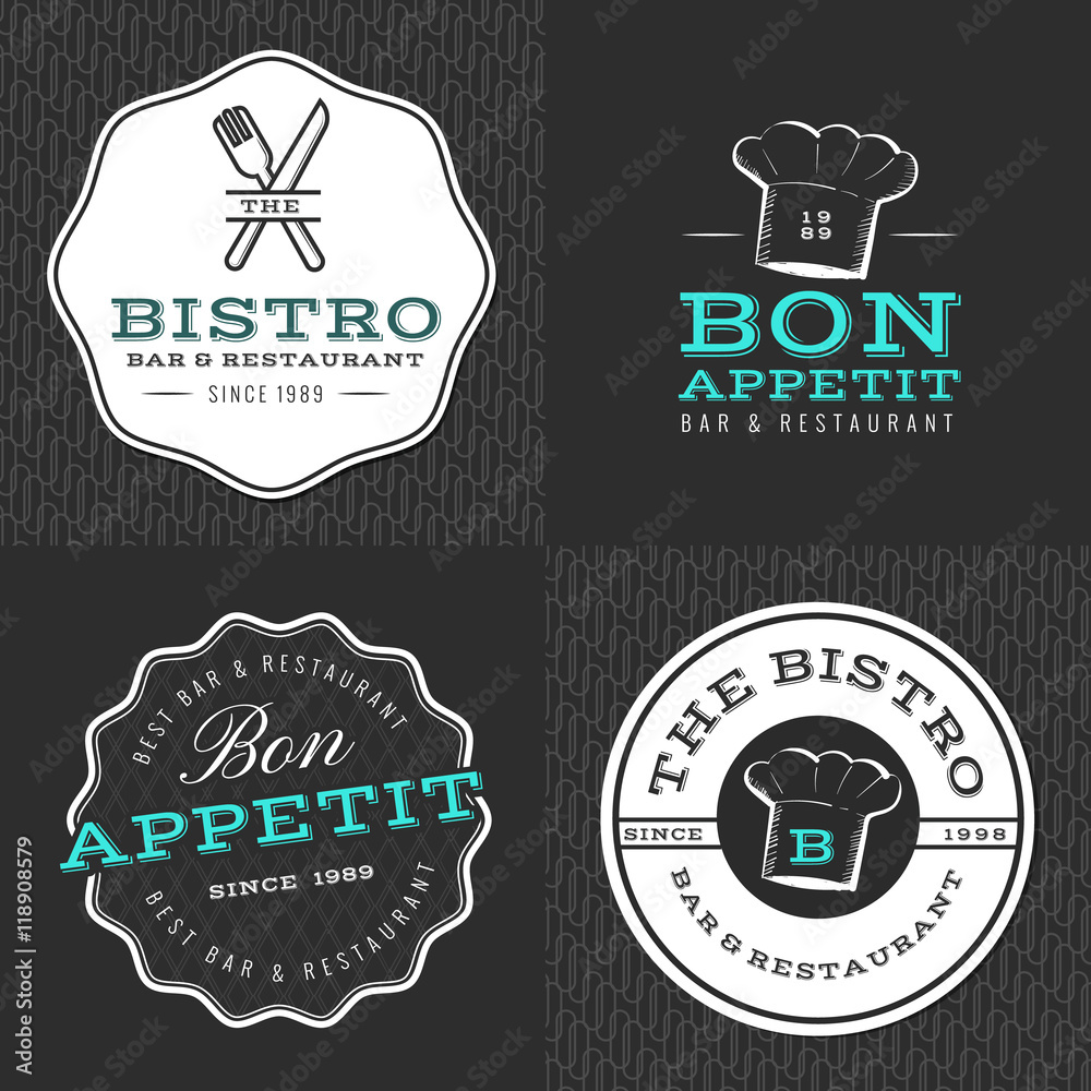 Set of badges, banner, labels and logos for food restaurant, foods shop ...