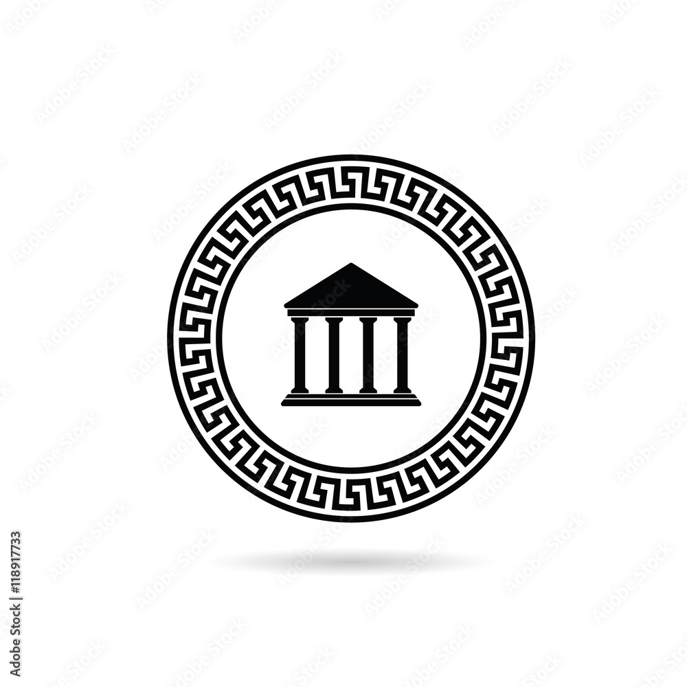 Vettoriale Stock greek icon paradise in black color illustration ...