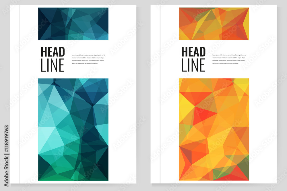 Abstract Triangle Brochure Flyer design template in A4 size. Vector ...