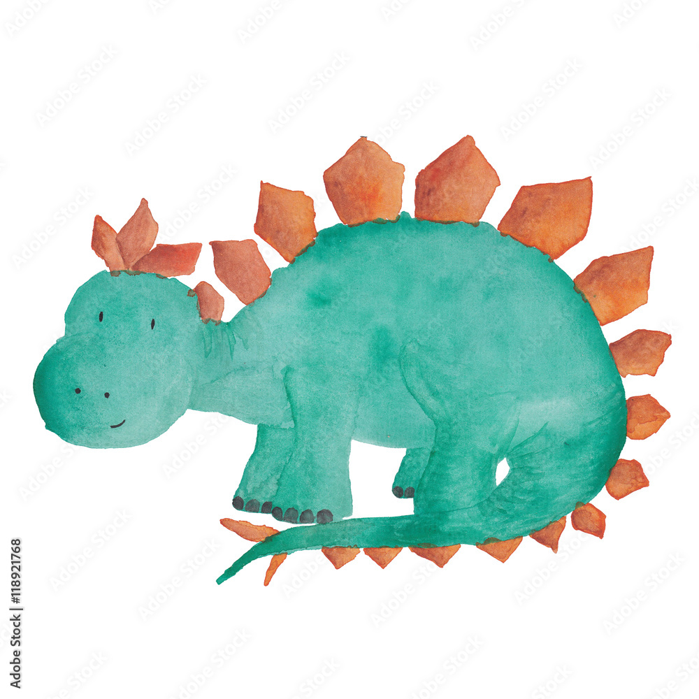 Dinosaur Watercolor Hand painted illustration Isolated Kids Baby Dino ...
