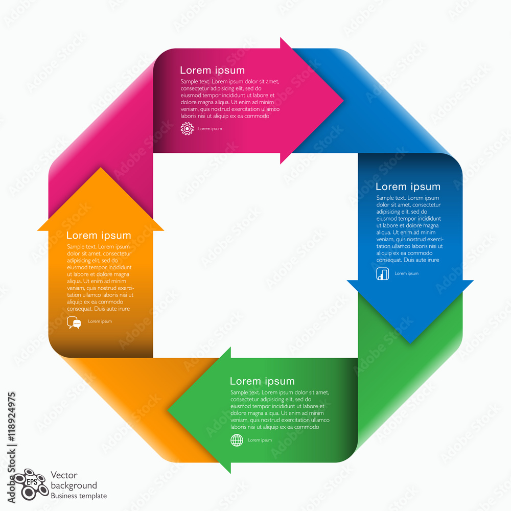 Infographic Vector Background 4-Step Process Stock Vector | Adobe Stock