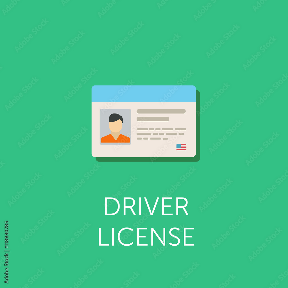 Car driver license identification with photo. Driver license vehicle ...