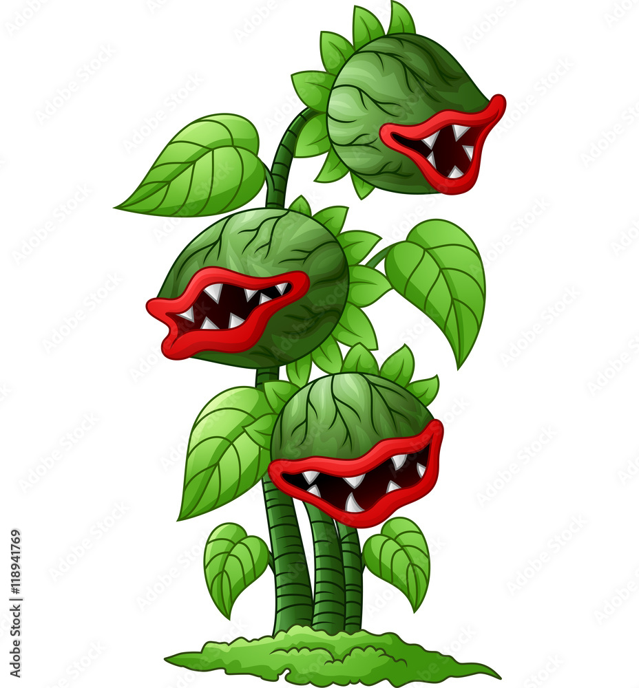 Cartoon carnivorous plant Stock Vector | Adobe Stock