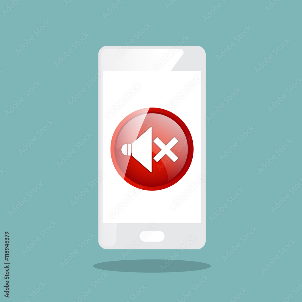 smartphone with turn off sound icon Stock Vector | Adobe Stock