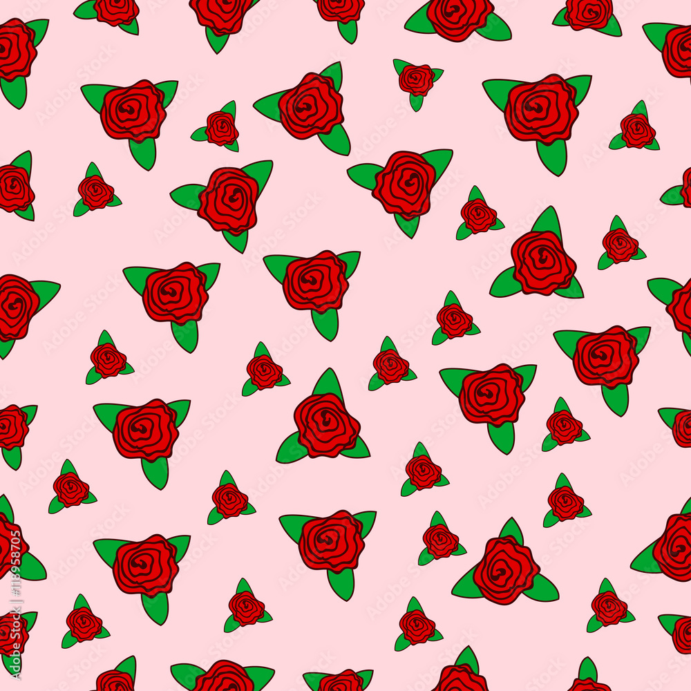 Seamless floral textile design with small flowers roses Stock Vector ...