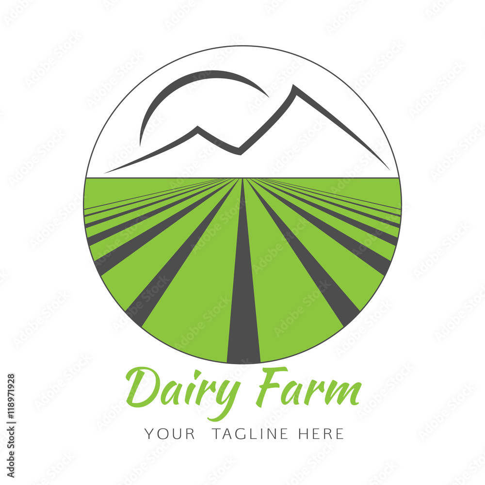 Vector logo design template for dairy farm, agronomy. Stock Vector ...