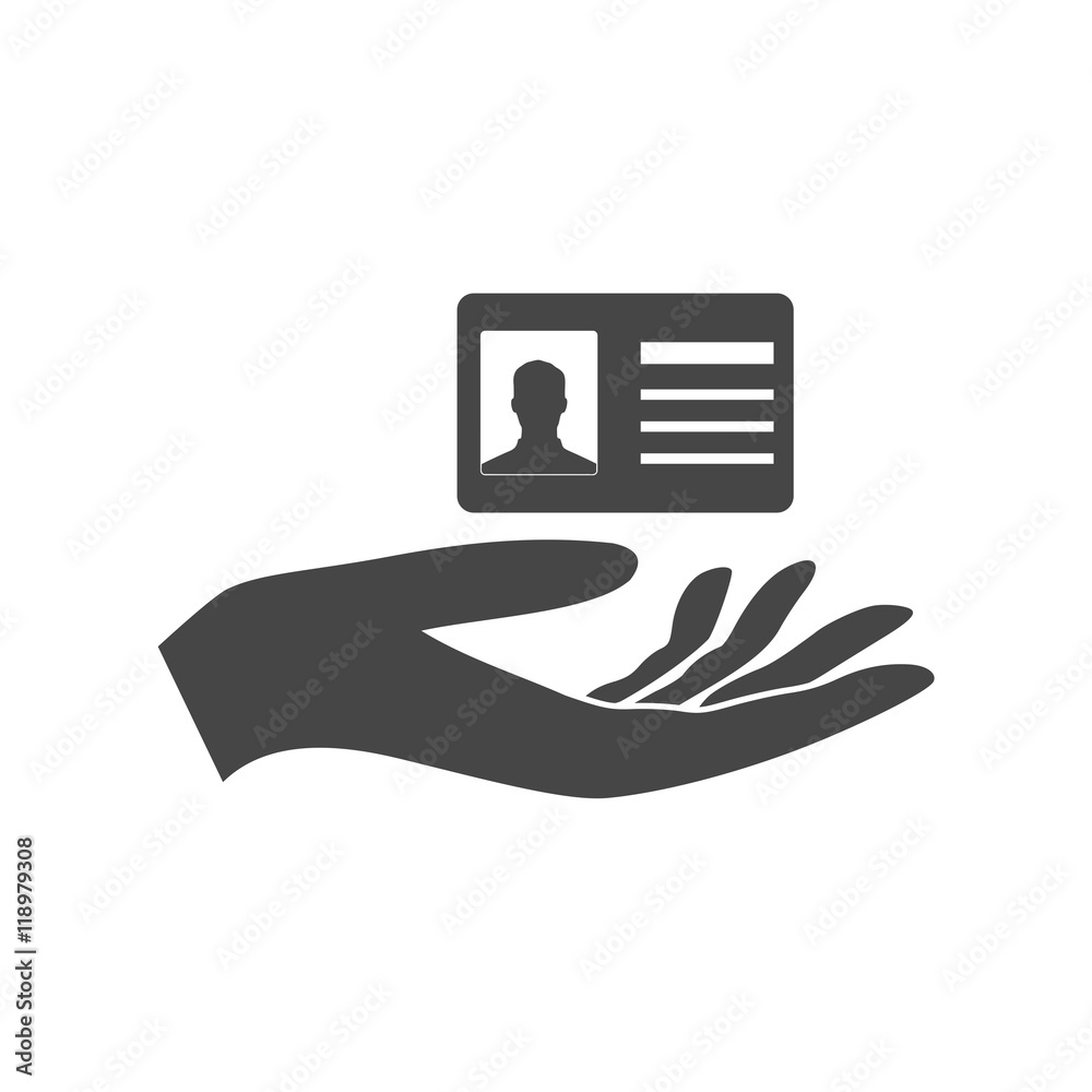 Isolated hand giving an id card Stock Vector | Adobe Stock