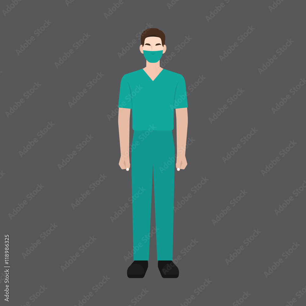 A male avatar of professions people. Front view. Full body. Flat style ...