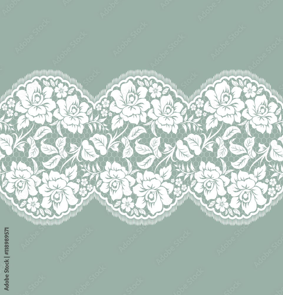 Seamless lace pattern, flower vintage vector background. Stock Vector ...