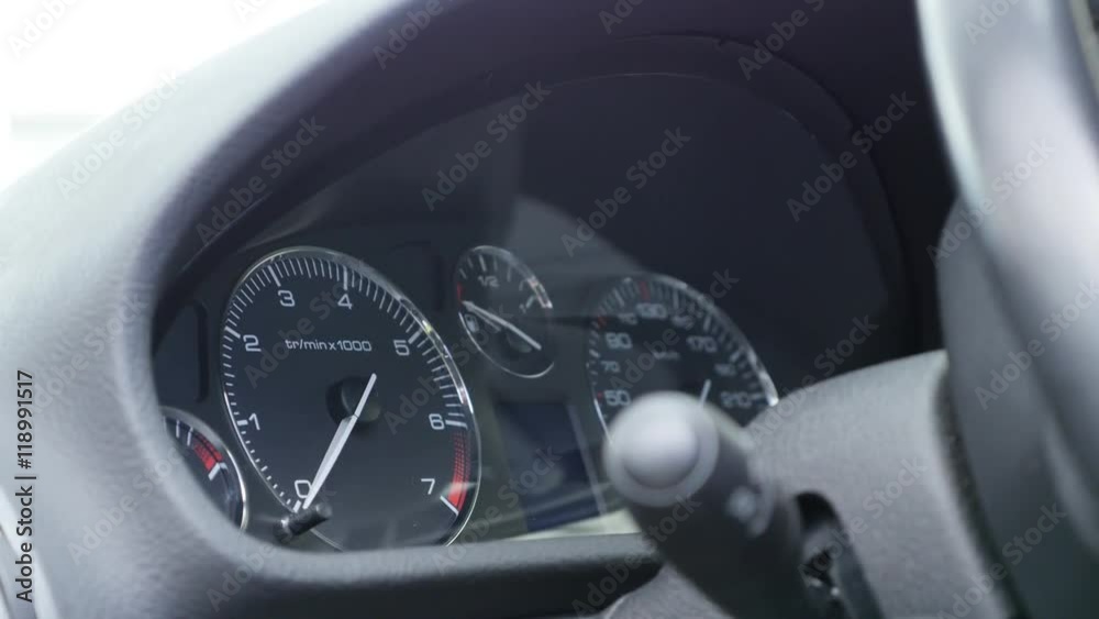 Car dashboard and indication inside details 4K 2160p 30fps UltraHD ...