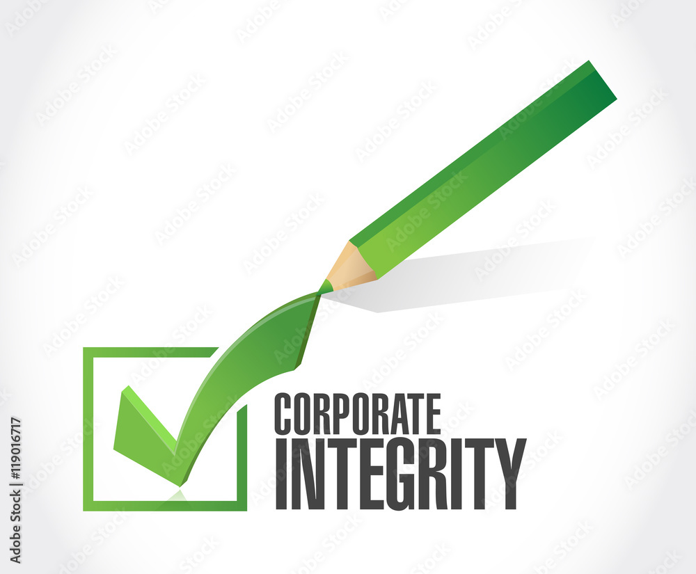 Corporate integrity isolated check mark sign Stock Photo | Adobe Stock