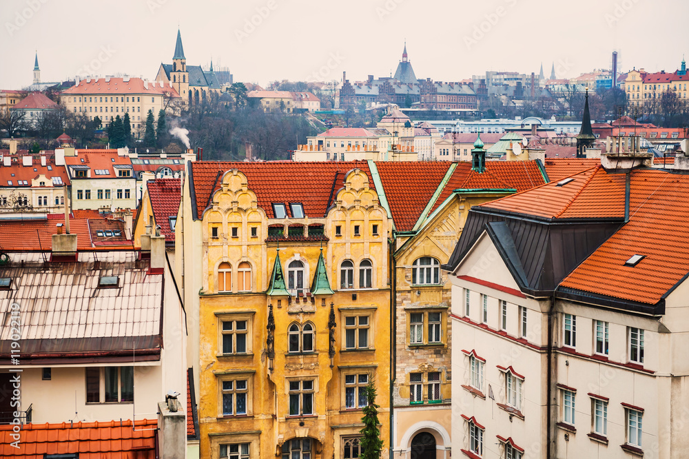 Ancient buildings in Prague, Czech Republic Stock Photo | Adobe Stock