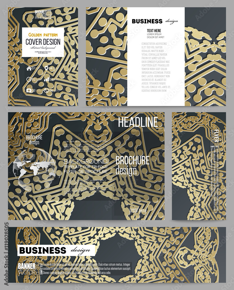 Set of business templates for presentation, brochure, flyer or booklet ...