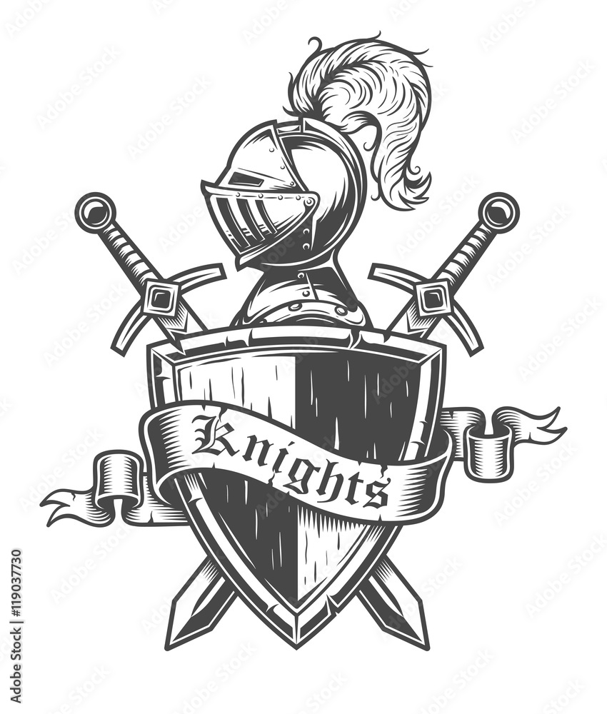 Knight Shield Clipart Black And White