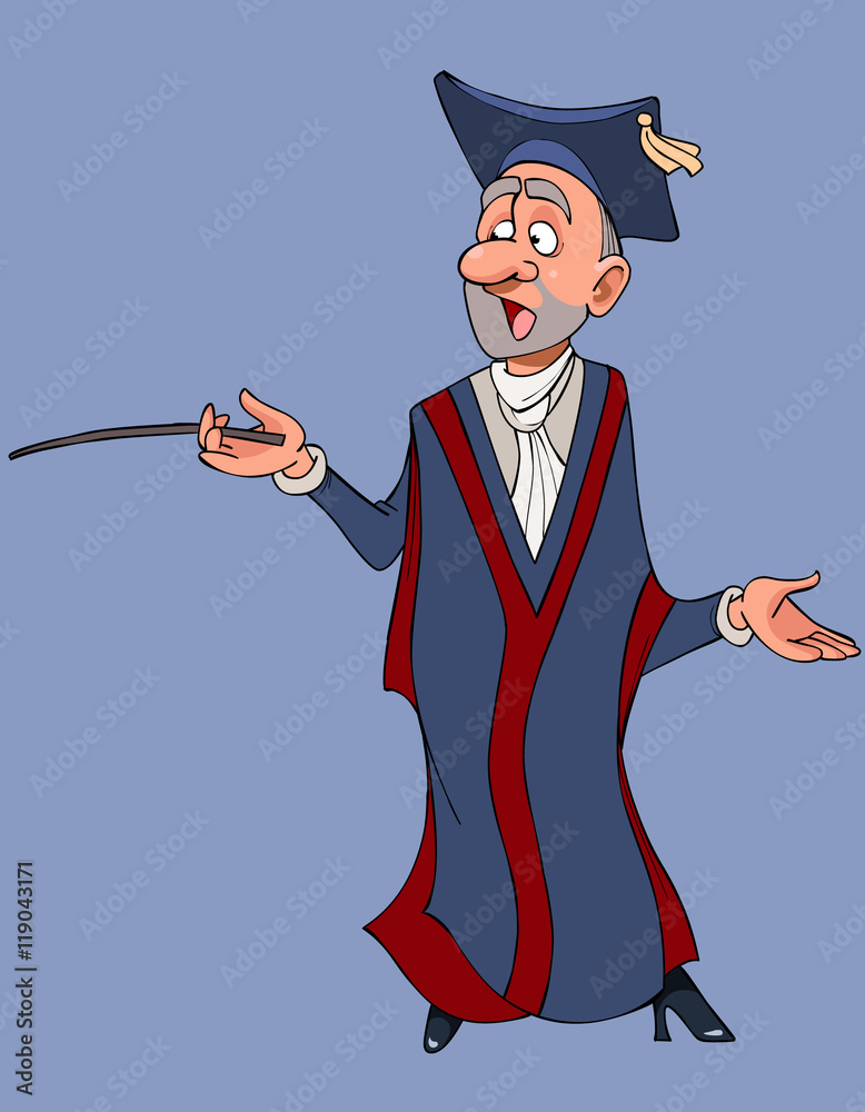 cartoon male teacher in gown and hat Stock Vector | Adobe Stock