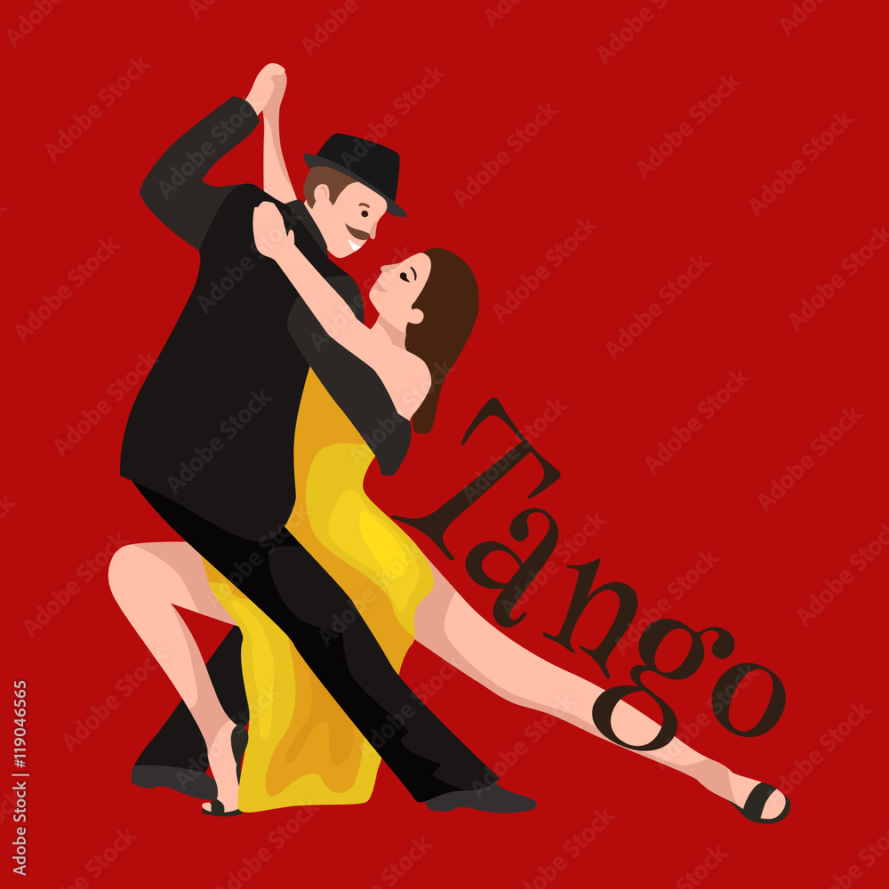 Yong couple man and woman dancing tango with passion, tango dancers ...