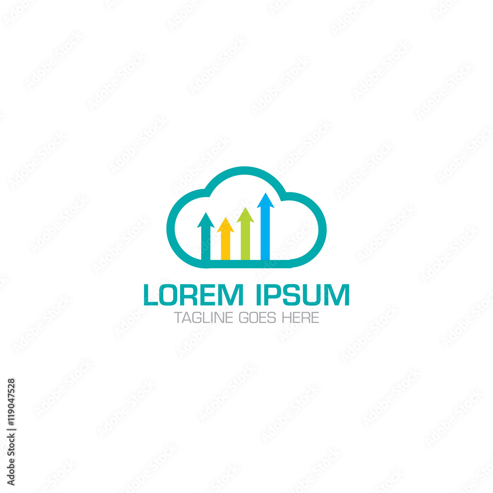 growing chart bar business marketing concept logo design vector ...