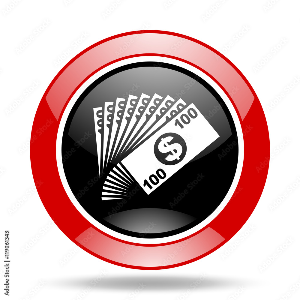 money red and black web glossy round icon Stock Illustration | Adobe Stock