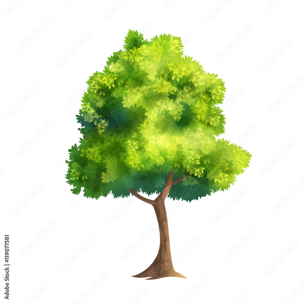 Color Vector Tree Stock Vector | Adobe Stock