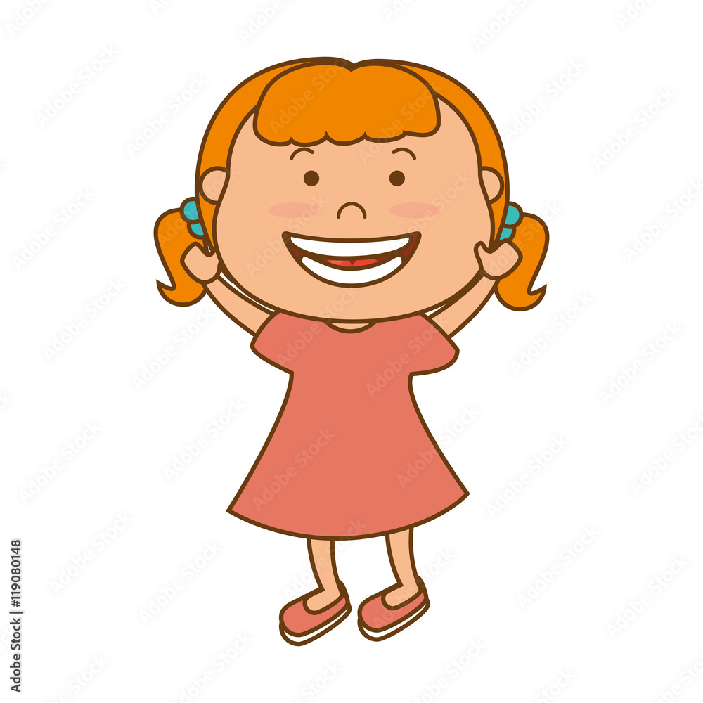 little girl smiling smile hapiness kid child cute fun vector ...