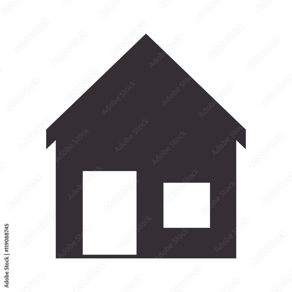 house building home property residential exterior silhouette vector ...