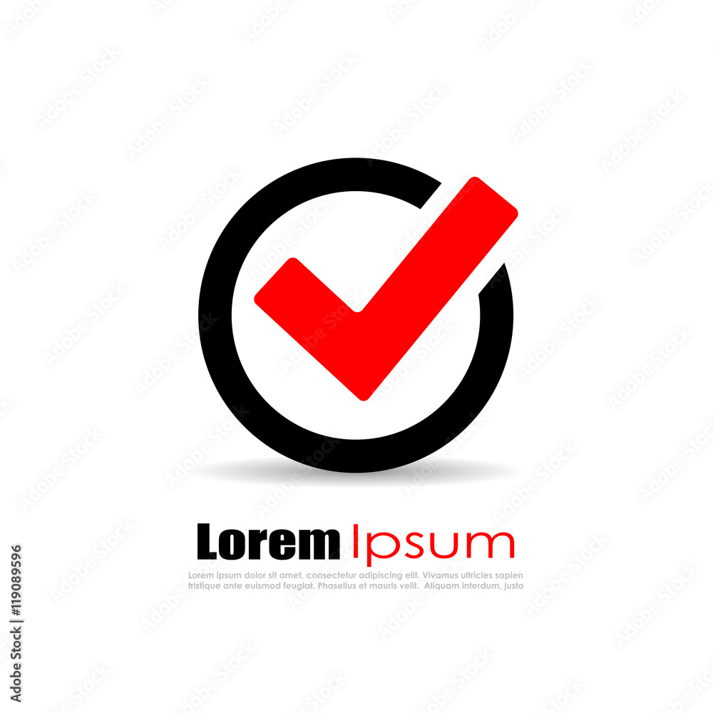 Tick approval logo Stock Vector | Adobe Stock