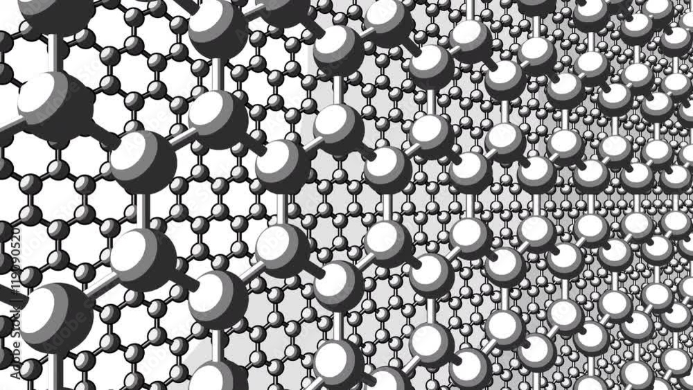 Two layers of hexagonal atomic structure of graphene. Sketch version ...
