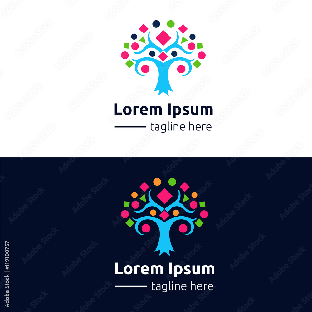 Magic tree logo design luxury icon Stock Vector | Adobe Stock