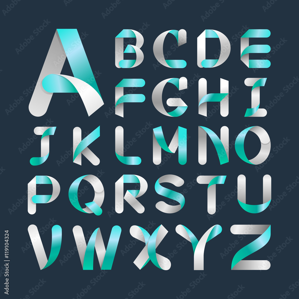 Alphabet Vector Font.Capital letter A to Z. Vector illustration. Stock ...