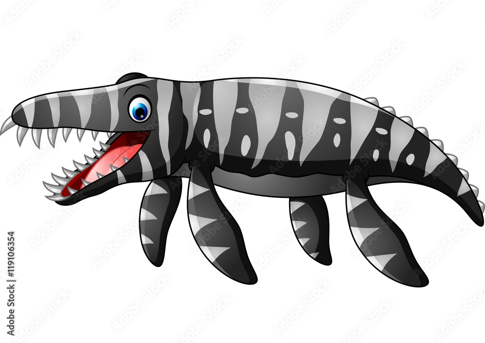 Cartoon kronosaurus on White background Stock Vector | Adobe Stock