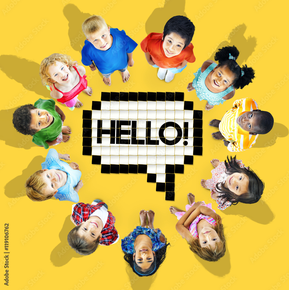 Hello Speech Bubble Technology Graphic Concept Stock Photo | Adobe Stock