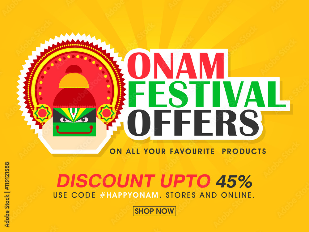 Onam Festival Offers Poster, Banner or Flyer. Stock Vector | Adobe Stock