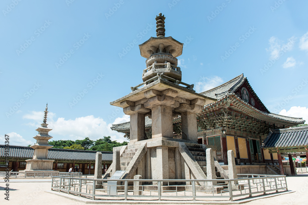 Gyeongju, South Korea - August 18, 2016: The stone pagoda Dabotap in ...