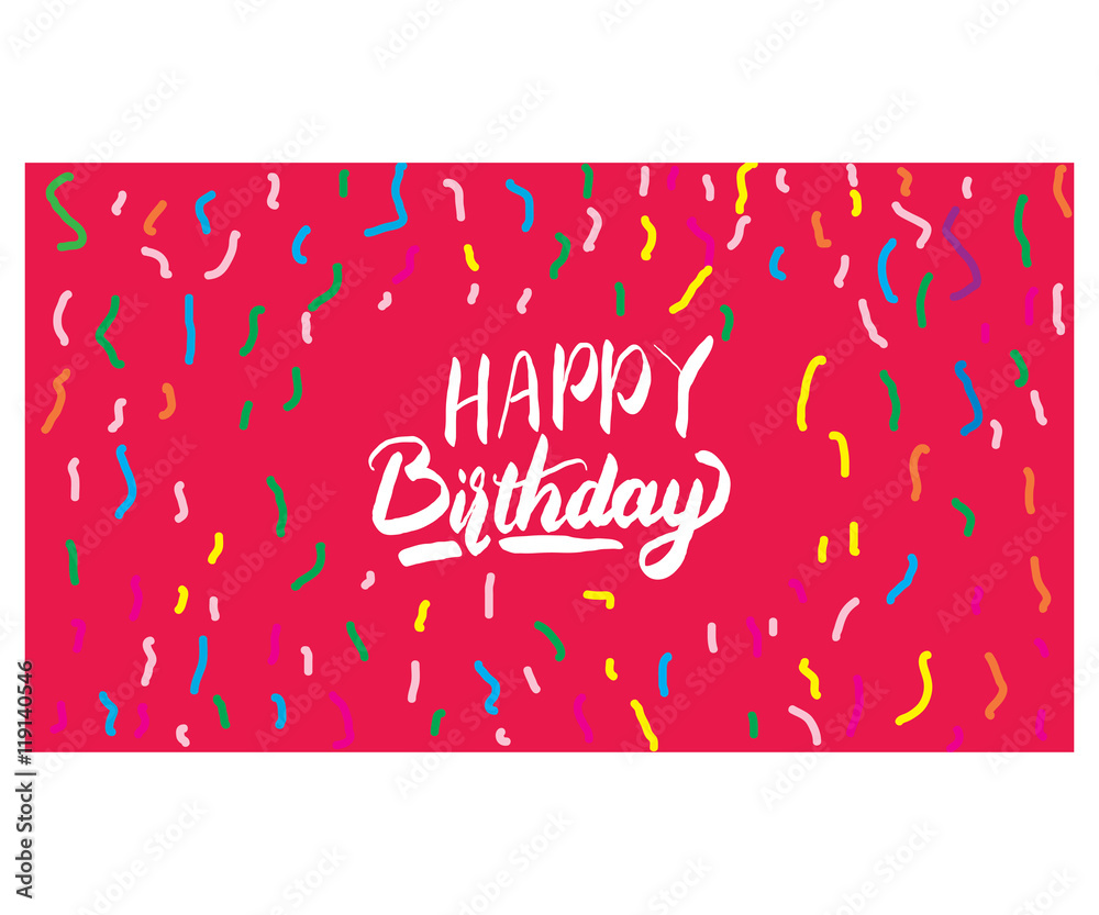 Happy birthday greeting card color full Stock Vector | Adobe Stock