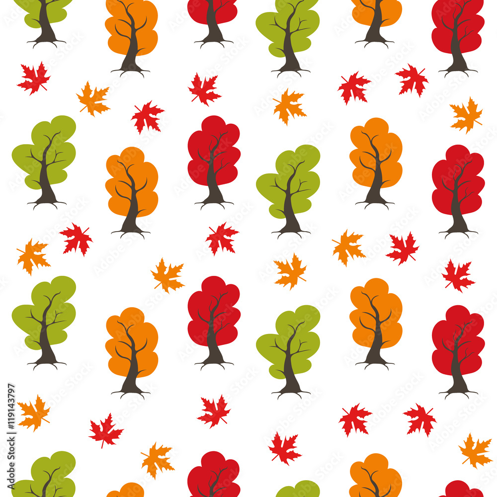 Seamless Autumn pattern, background. Set design element. Stock Vector ...