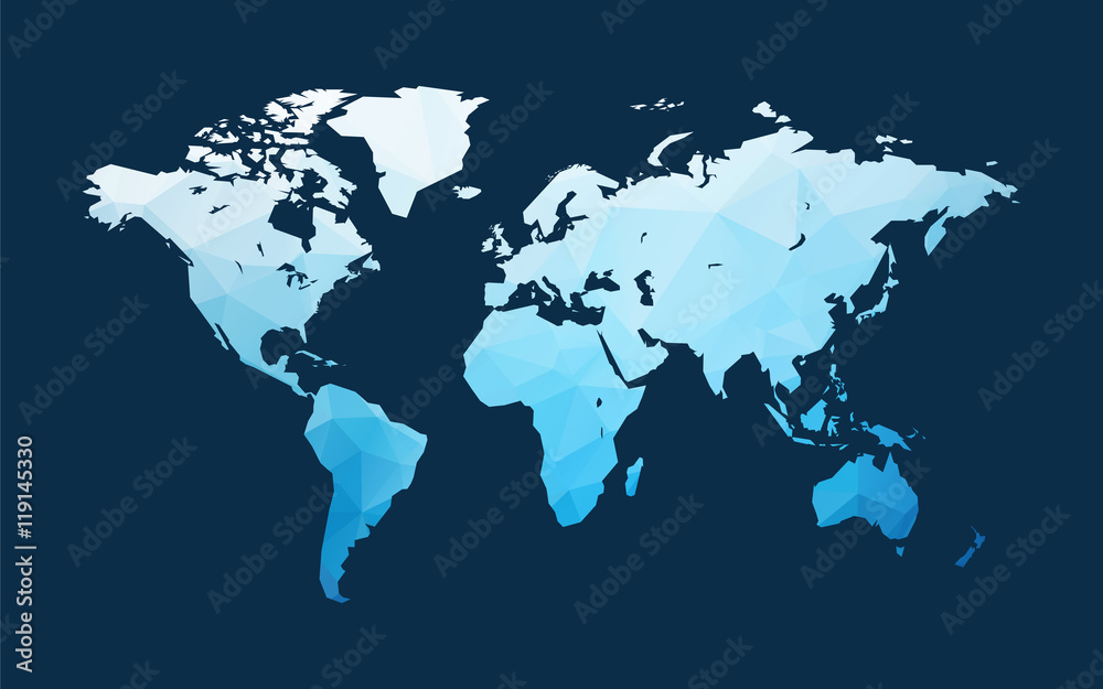 blue world map illustration Stock Vector | Adobe Stock