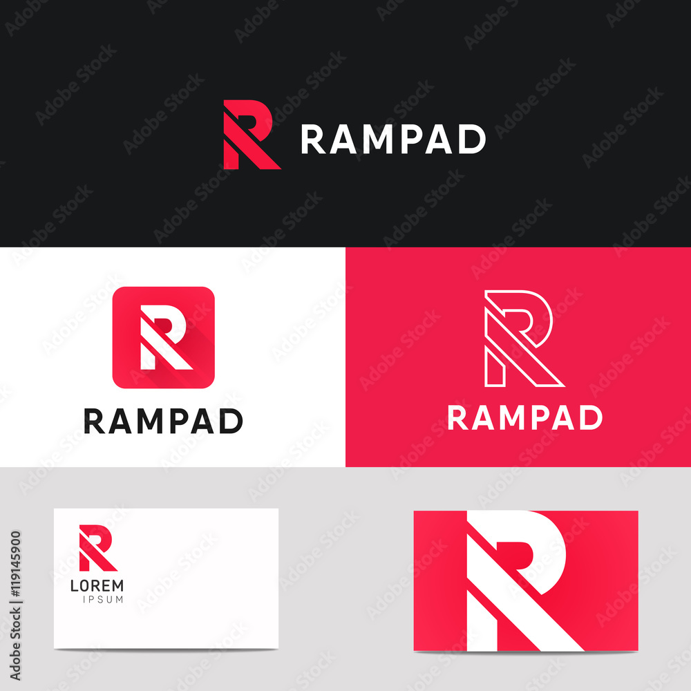 R letter logo sign vector element icon. Label brand identificati Stock ...