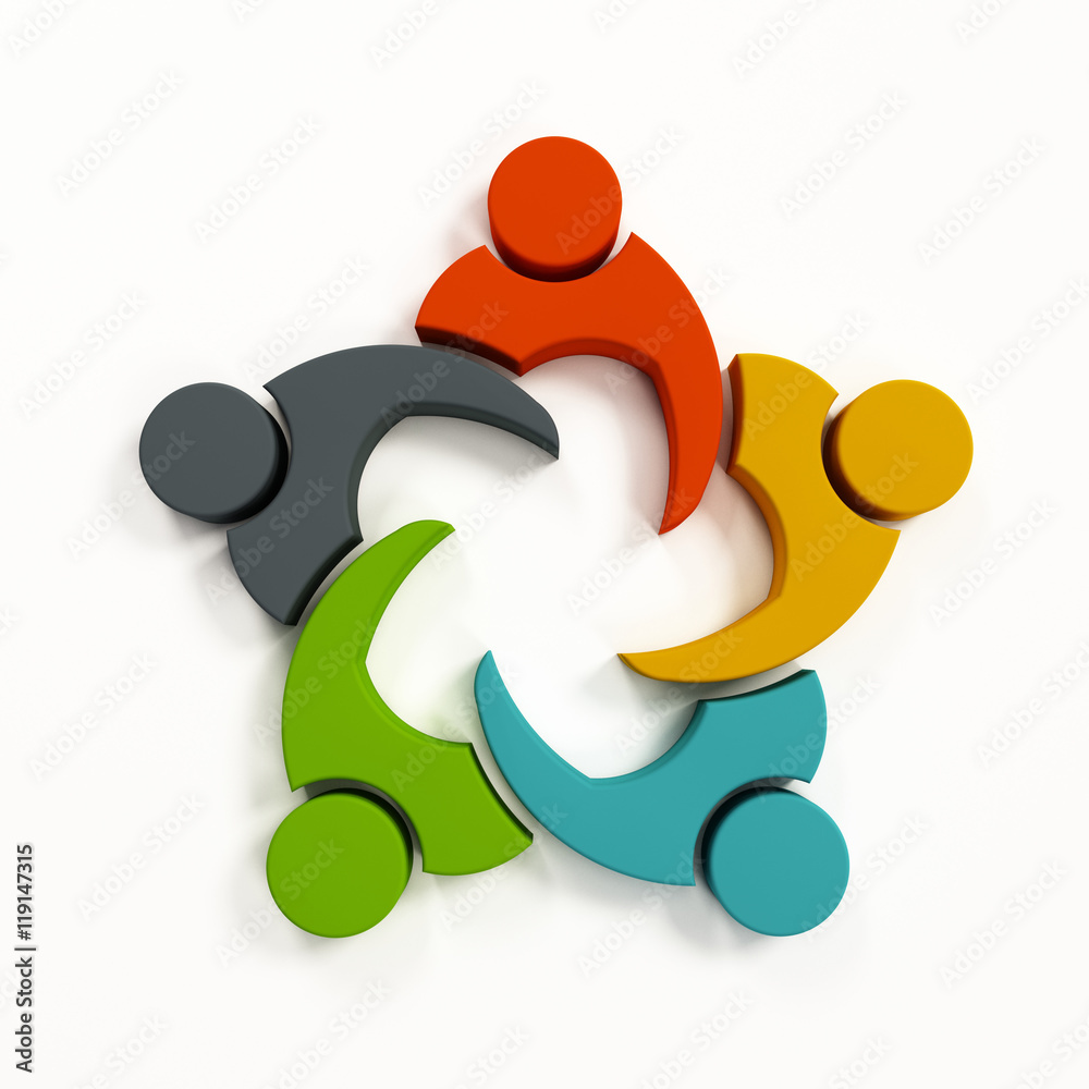 Teamwork Collaboration Logo. 3D Rendering illustration Stock ... Teamwork Collaboration Logo. 3D Rendering illustration Stock ...