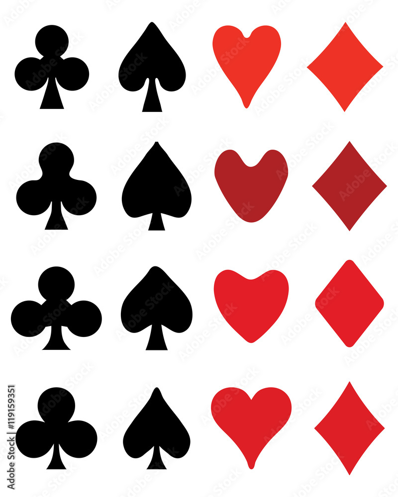 Set of playing card symbols, vector Stock Vector | Adobe Stock