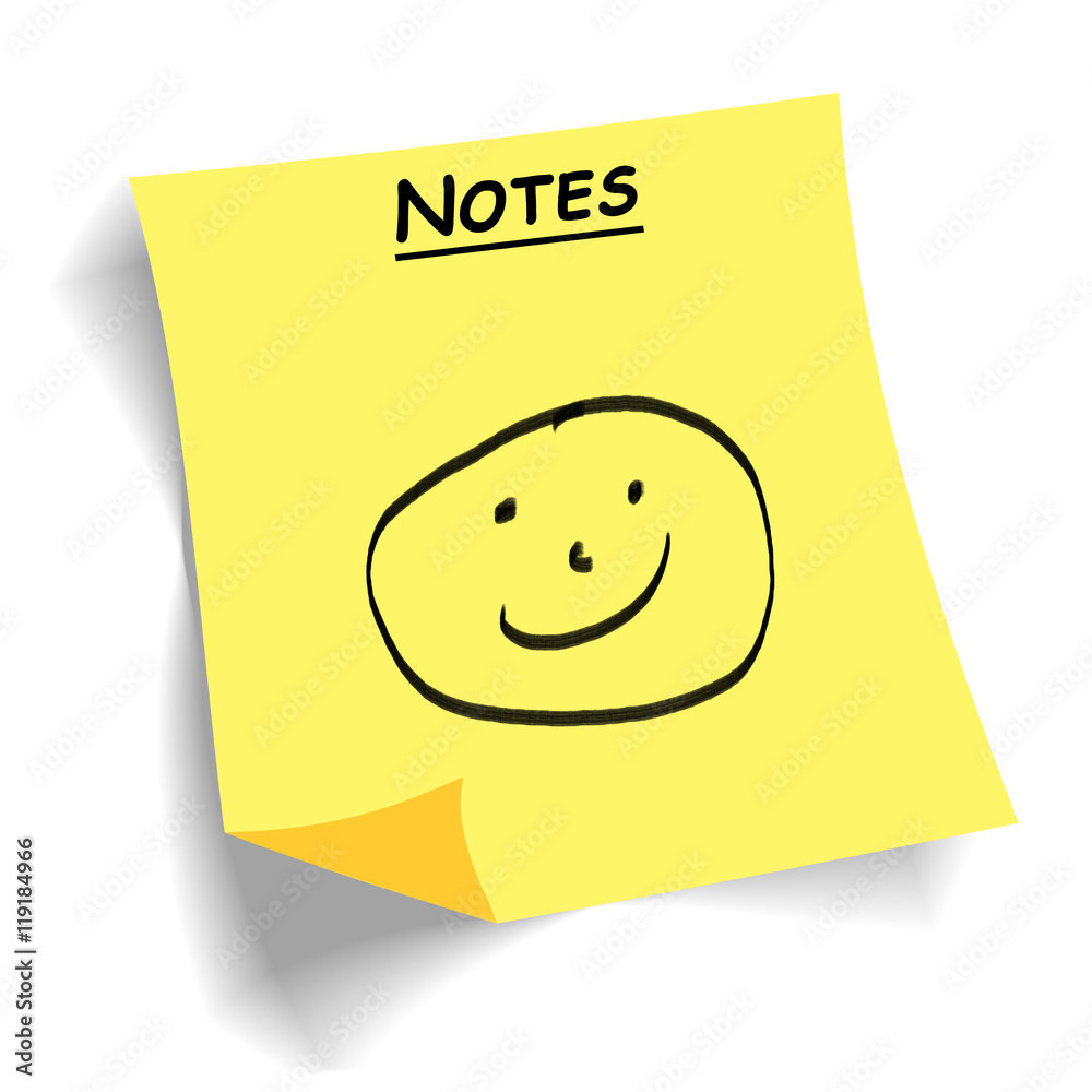 Notizzettel mit der message smiley Stock Illustration | Adobe Stock