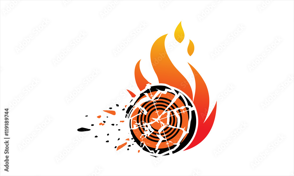 Skeet shooting fire logo Stock Vector | Adobe Stock