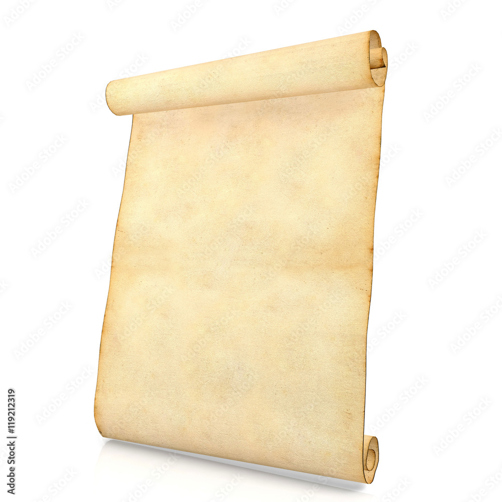 Old blank antique scroll paper isolated on white background Stock ...