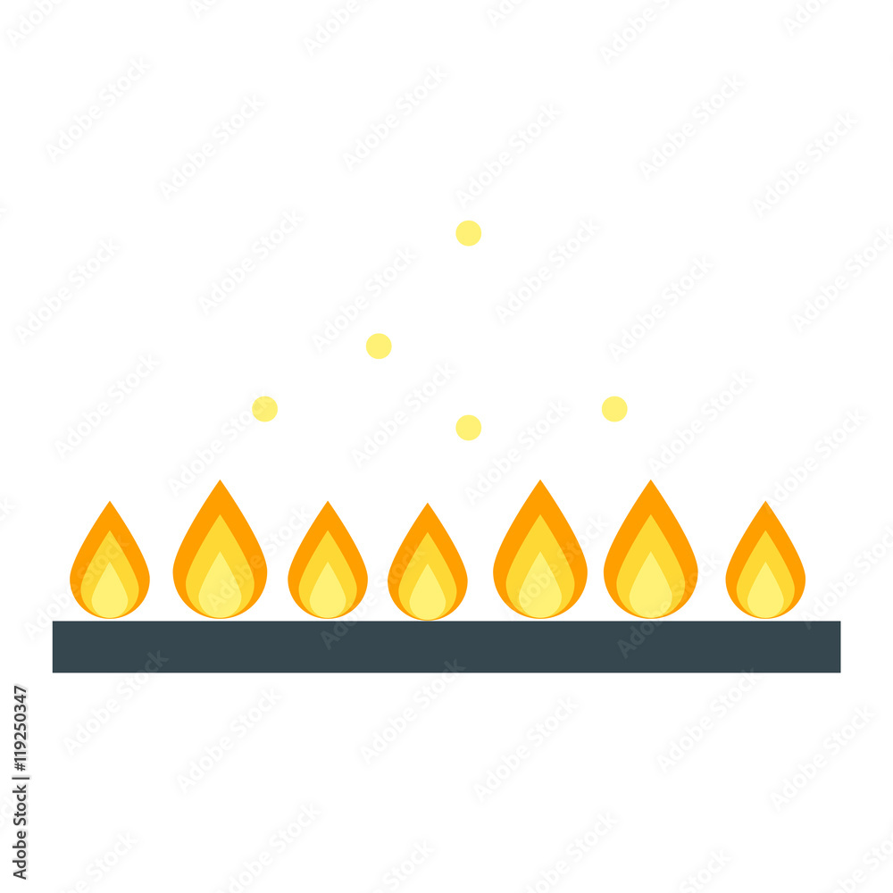 Fire flame hot burn and fire flame vector icon. Warm inferno danger ...