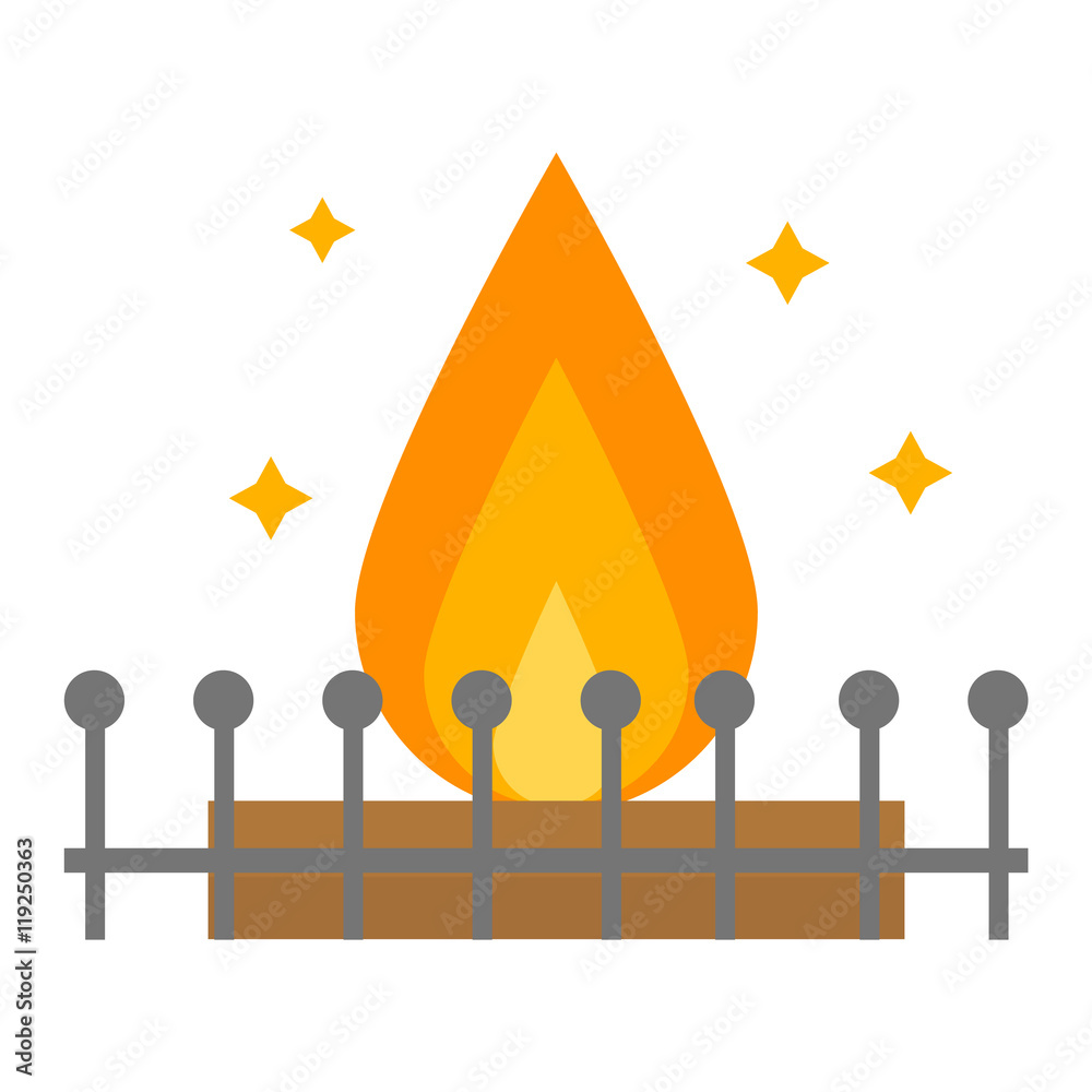 Fire flame hot burn and fire flame vector icon. Warm inferno danger ...