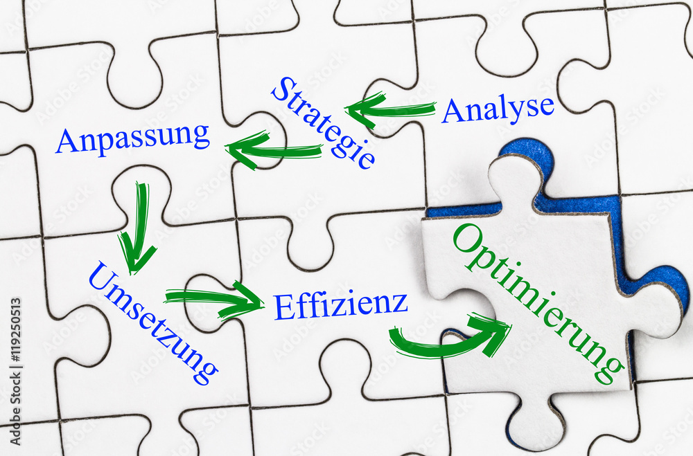 Optimierung Konzept auf Puzzle Stock-Foto | Adobe Stock