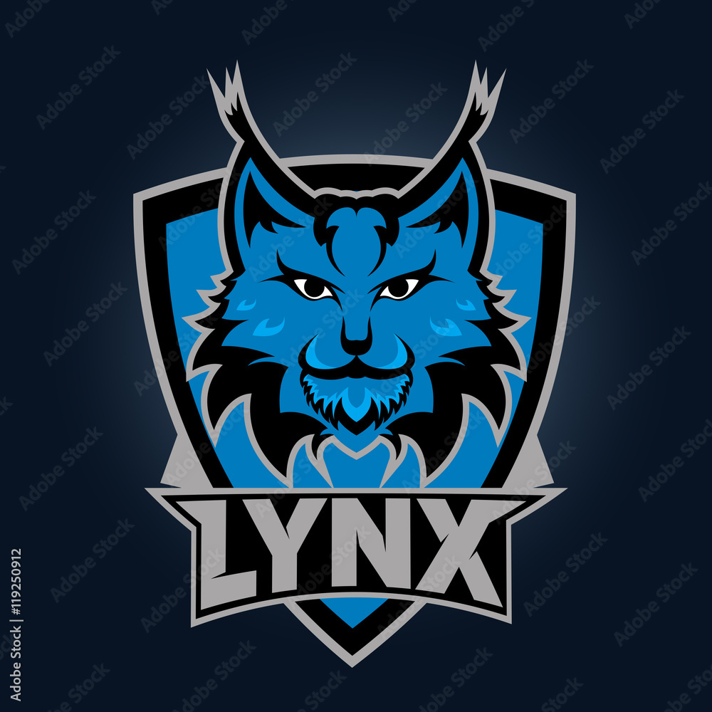 Vettoriale Stock Modern sport logo for team. Lynx mascot logo template ...