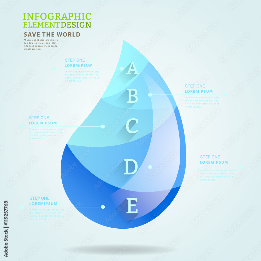 3d water shape and ecology concept idea infographic. Can used for ...