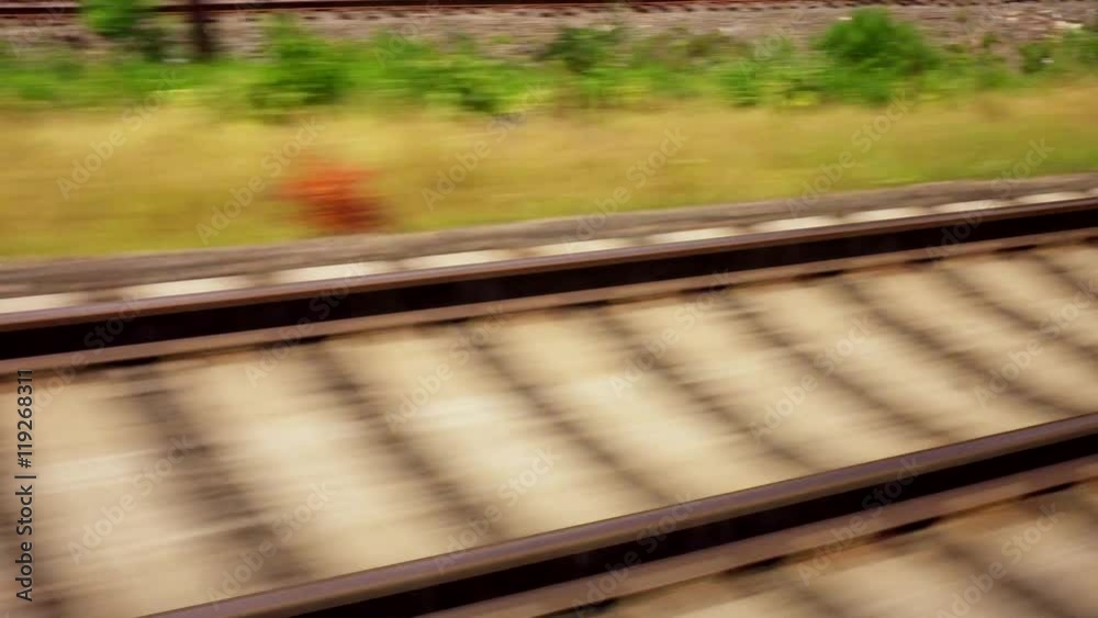 Moving train point of view footage Stock Video | Adobe Stock