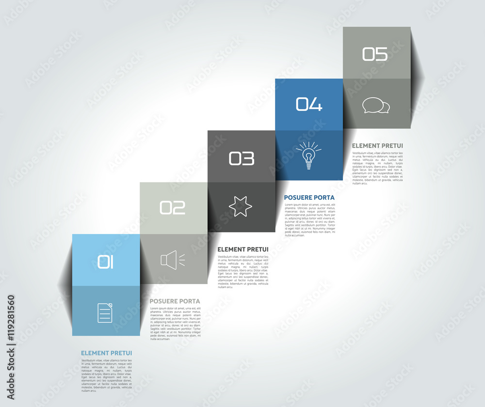 Infographic staircase step business vector design template, diagram ...